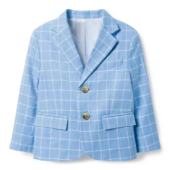 NWT Janie and Jack Boy's Windowpane Blazer, Cornflower Blue Windowpane ...